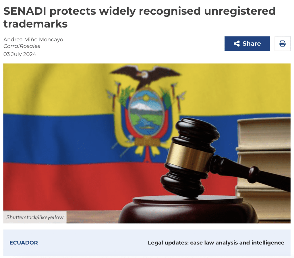 SENADI protects widely recognised unregistered trademarks – CorralRosales